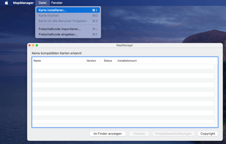 OSM Karten in Basecamp installieren - Apple Mac OS