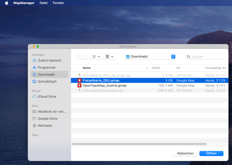 OSM Karten in Basecamp installieren - Apple Mac OS
