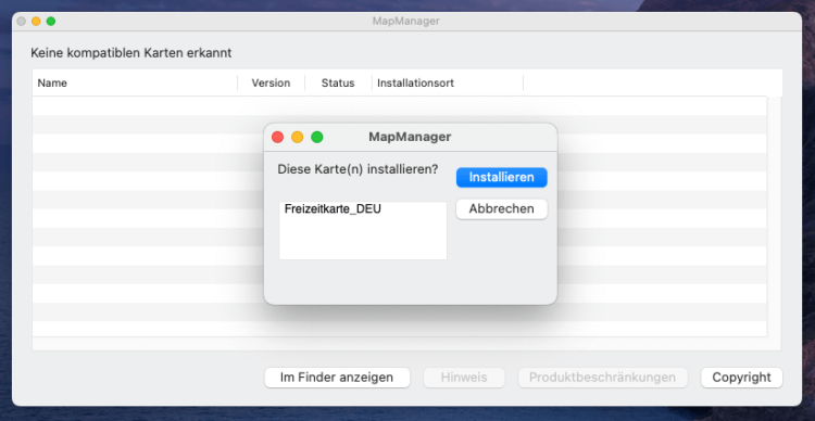 OSM Karten in Basecamp installieren - Apple Mac OS