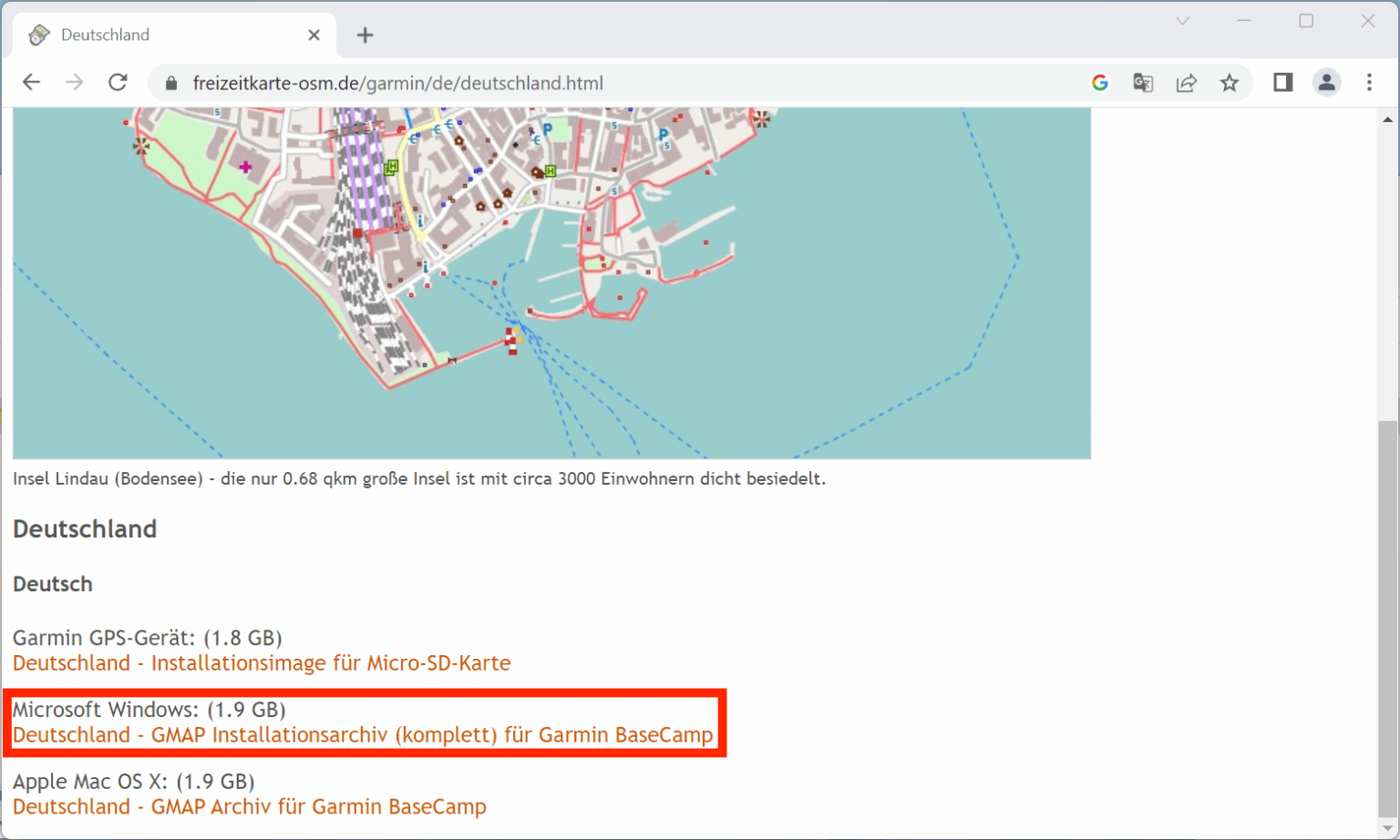 OSM Karten in Basecamp am PC installieren